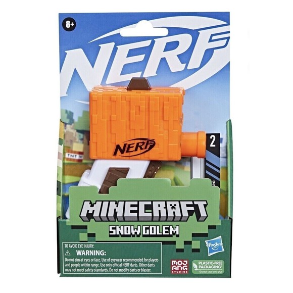 Nerf | Toys | Nerf Minecraft Snow Golem Mini Blaster With 2 Elite Soft ...